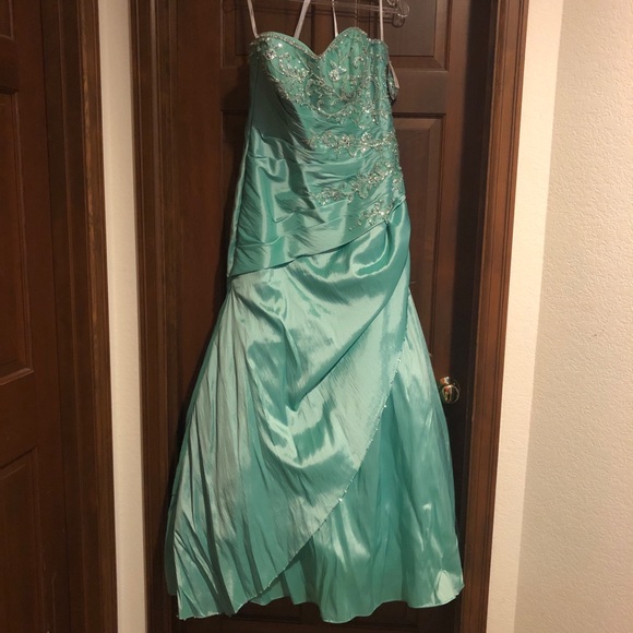 Samila | Dresses | Samila Prom Dress Mermaid Teal Aqua Blue Embroider ...